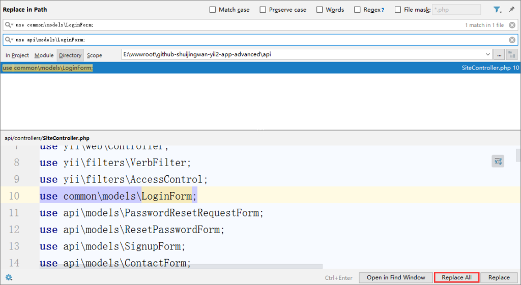 基于 yiisoft/yii2-app-advanced，在 GitHub 上新建仓库 yii2-app-advanced，新建接口应用(实现 RESTful 风格的 Web Service ...
