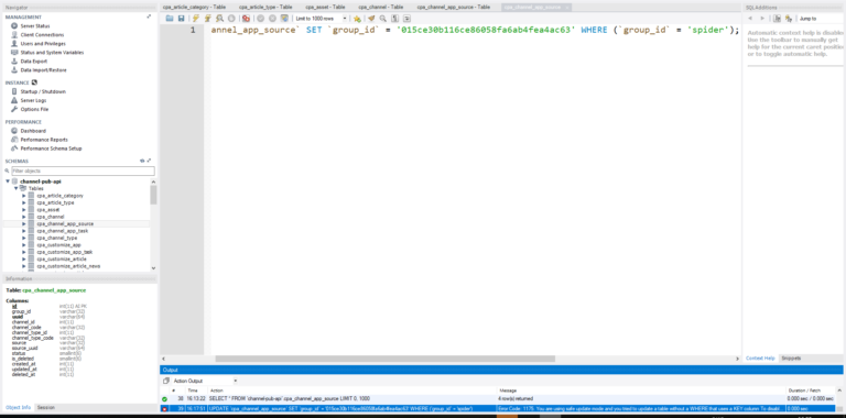 在 MySQL Workbench 中执行 UPDATE 语句，报错：Error Code: 1175 的分析解决 – 永夜
