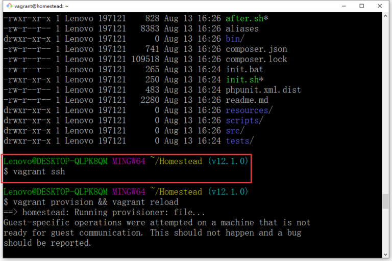 通过命令 vagrant ssh 来 SSH 登录 Homestead 虚拟机中，登录失败且无反应 – 永夜